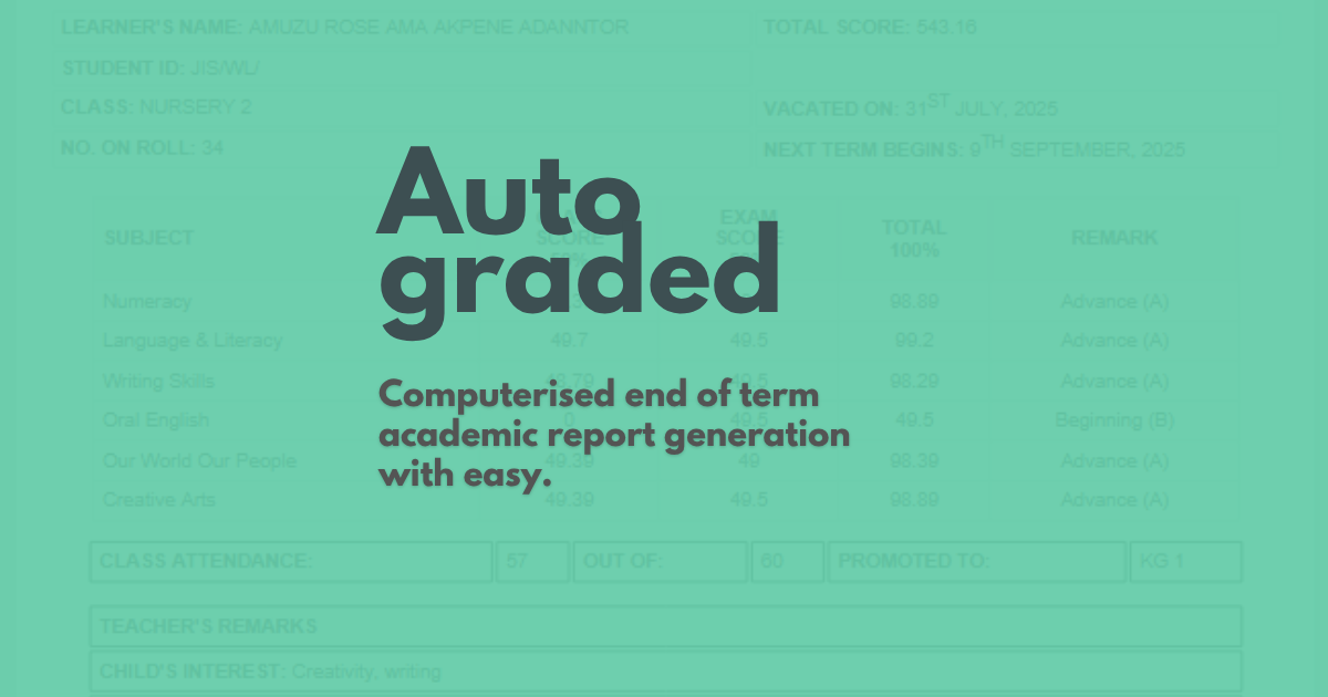 Autograded – Automated & Computerized Student Assessment Reports